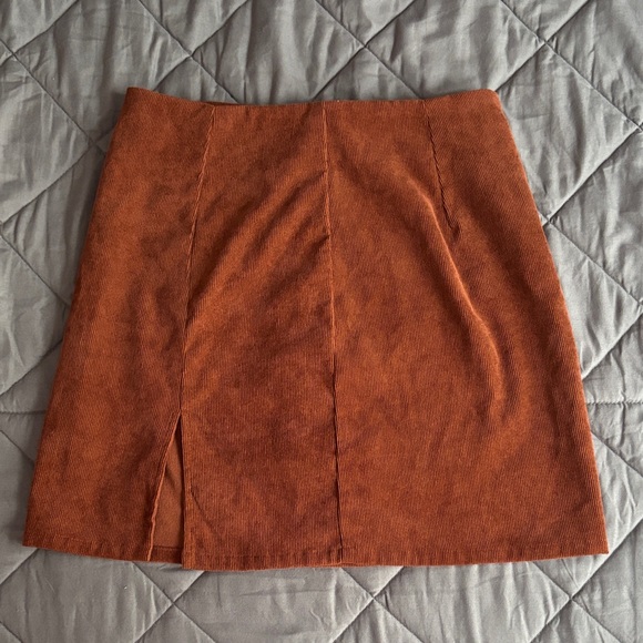 SHEIN | Skirts | Elegant Corduroy Mini Skirt In Rust | Poshmark